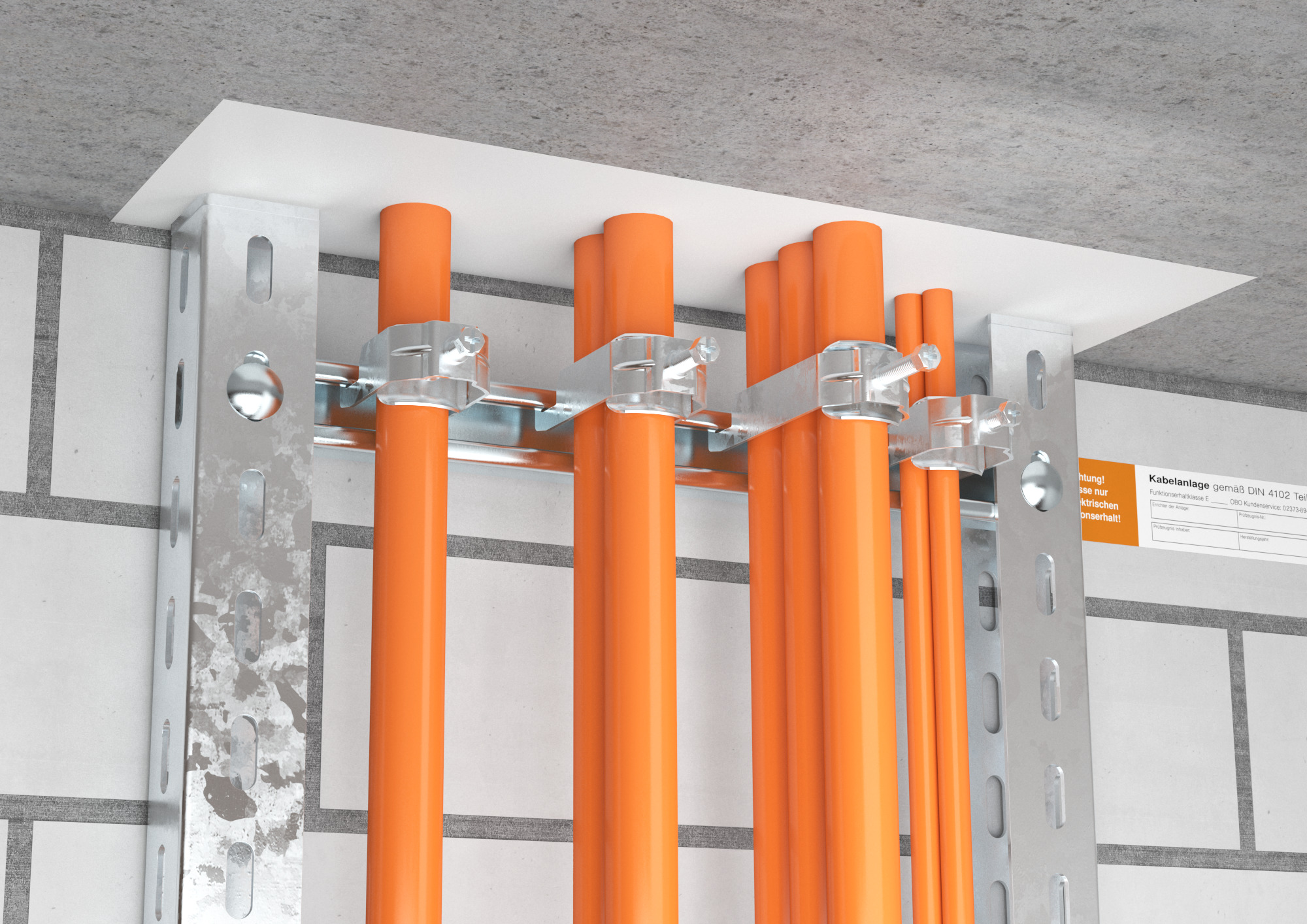 Senkrechte Installation von Kabelanlagen mit Funktionserhalt ...