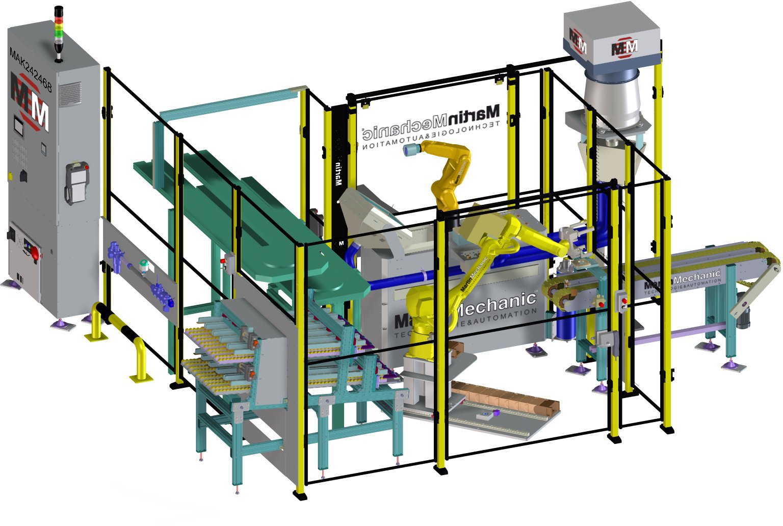 Automatisierte Anlage mit vier Zellen - ROBOTIK UND PRODUKTION